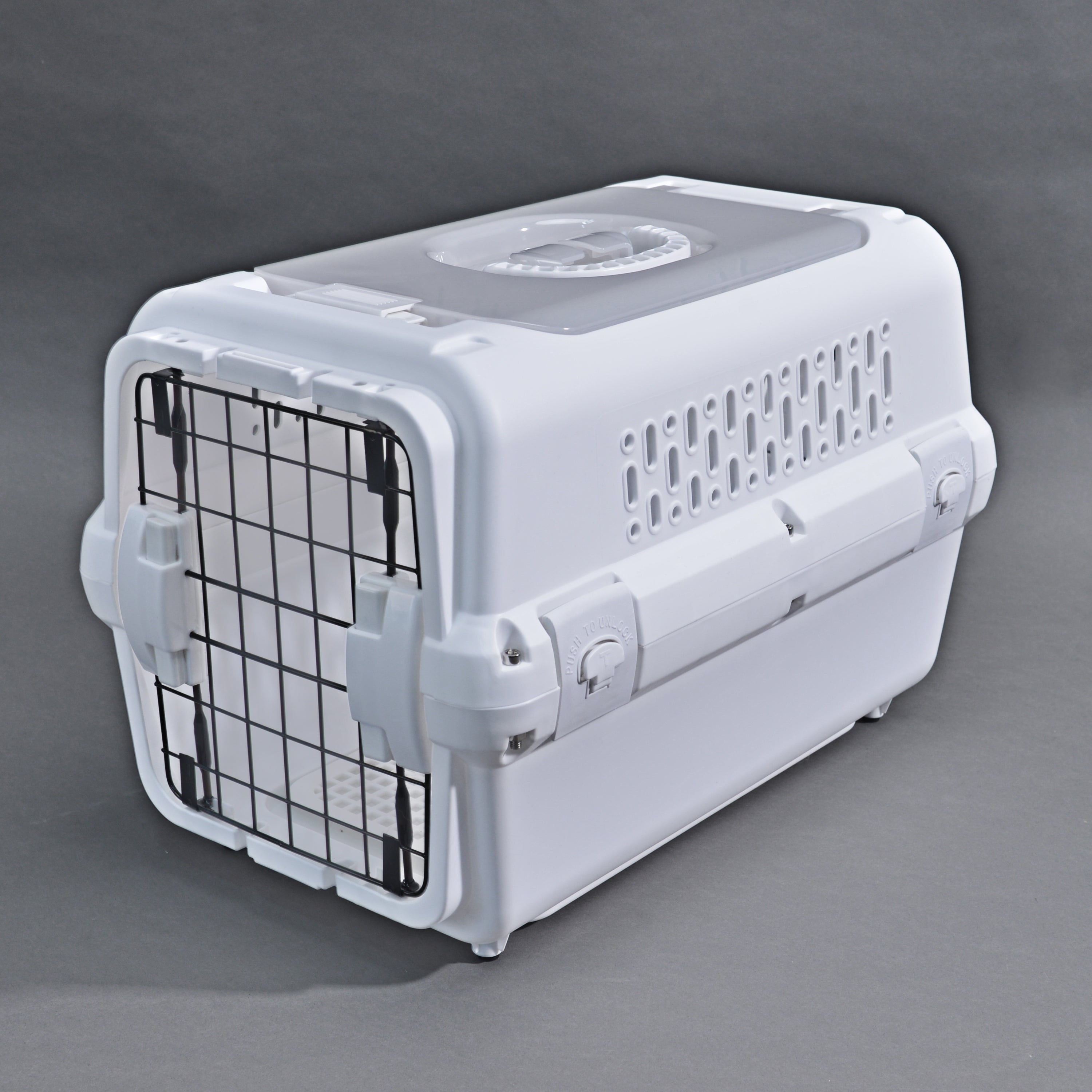 RHR Pets Travel Carrier with Steel Door for Cats & Dogs (White) 50 x 5