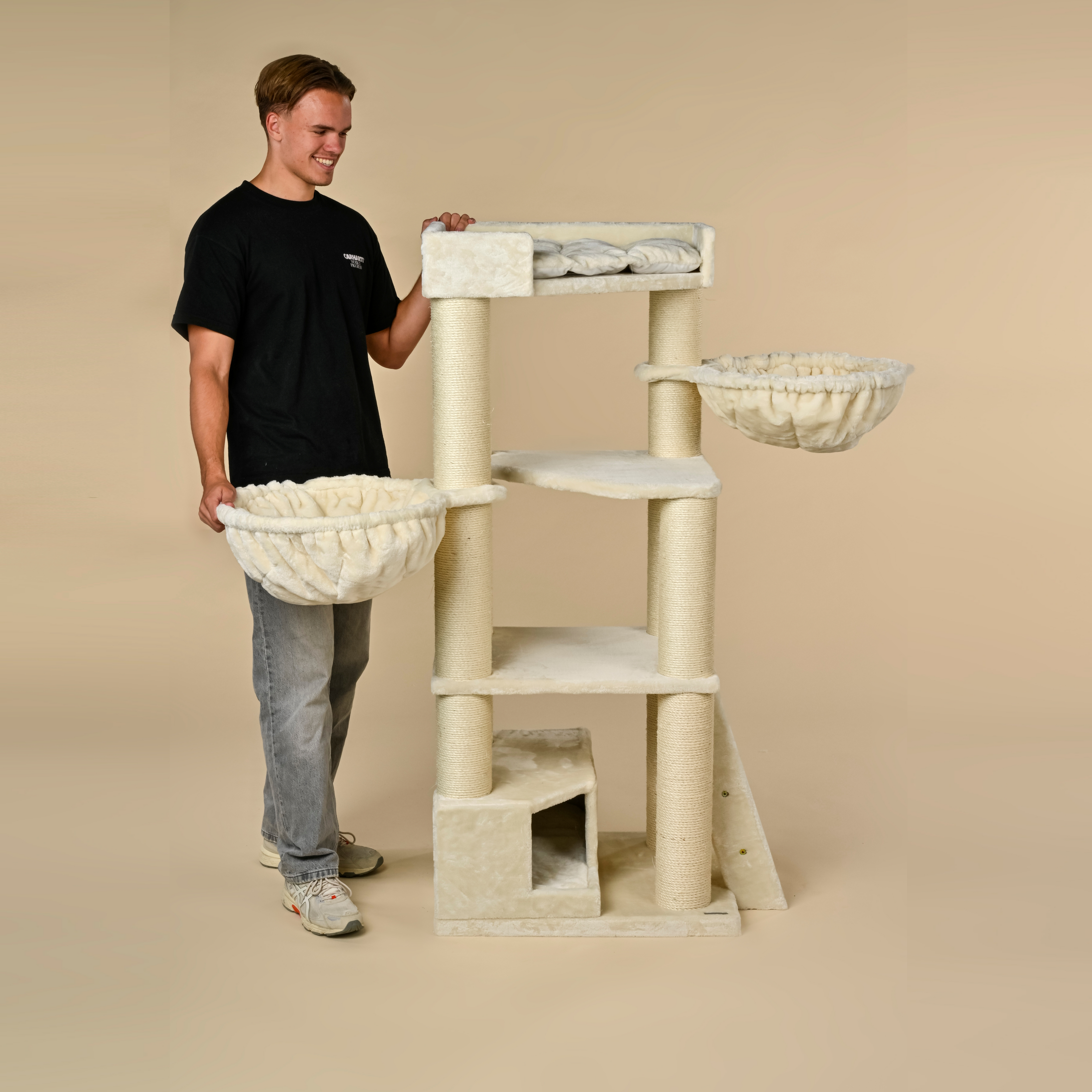 Corner Coon Cream - Cat Tree for large cats from RHR Pets