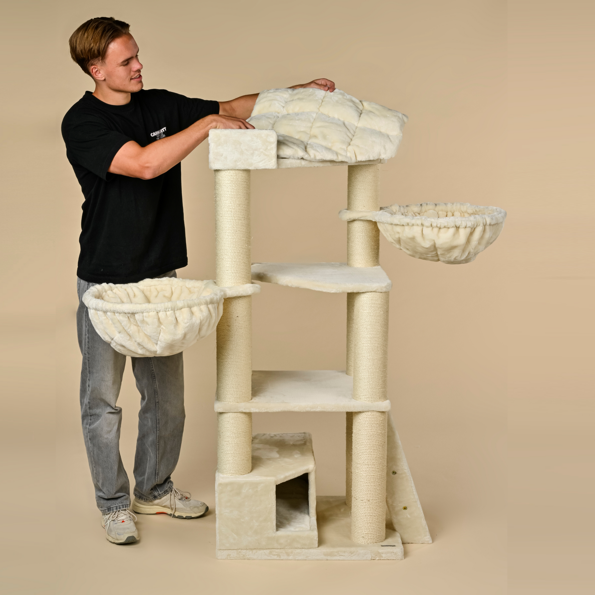 Corner Coon Cream - Cat Tree for large cats from RHR Pets