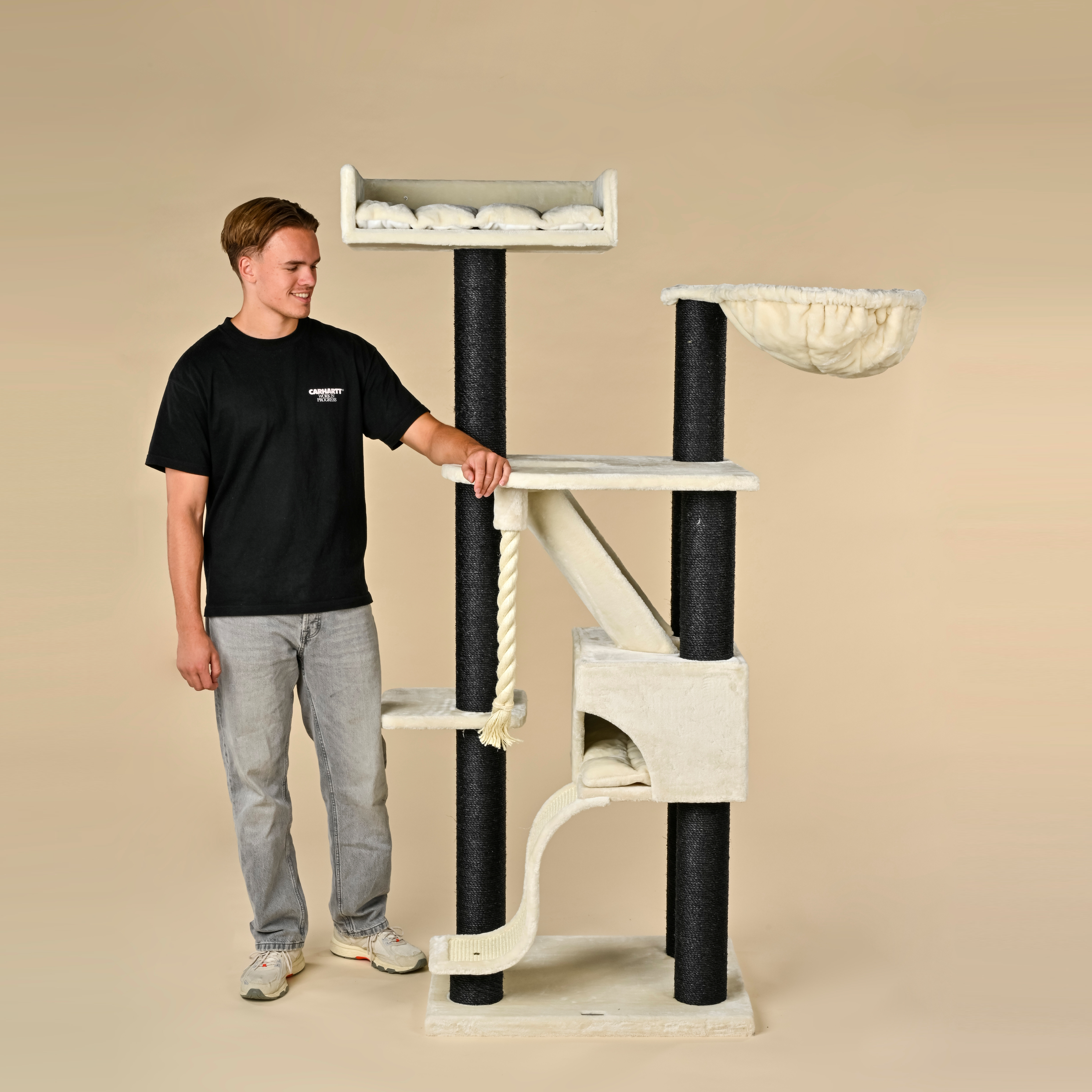 Kilimandjaro Blackline Cream - Cat Tree for large cats from RHR Pets