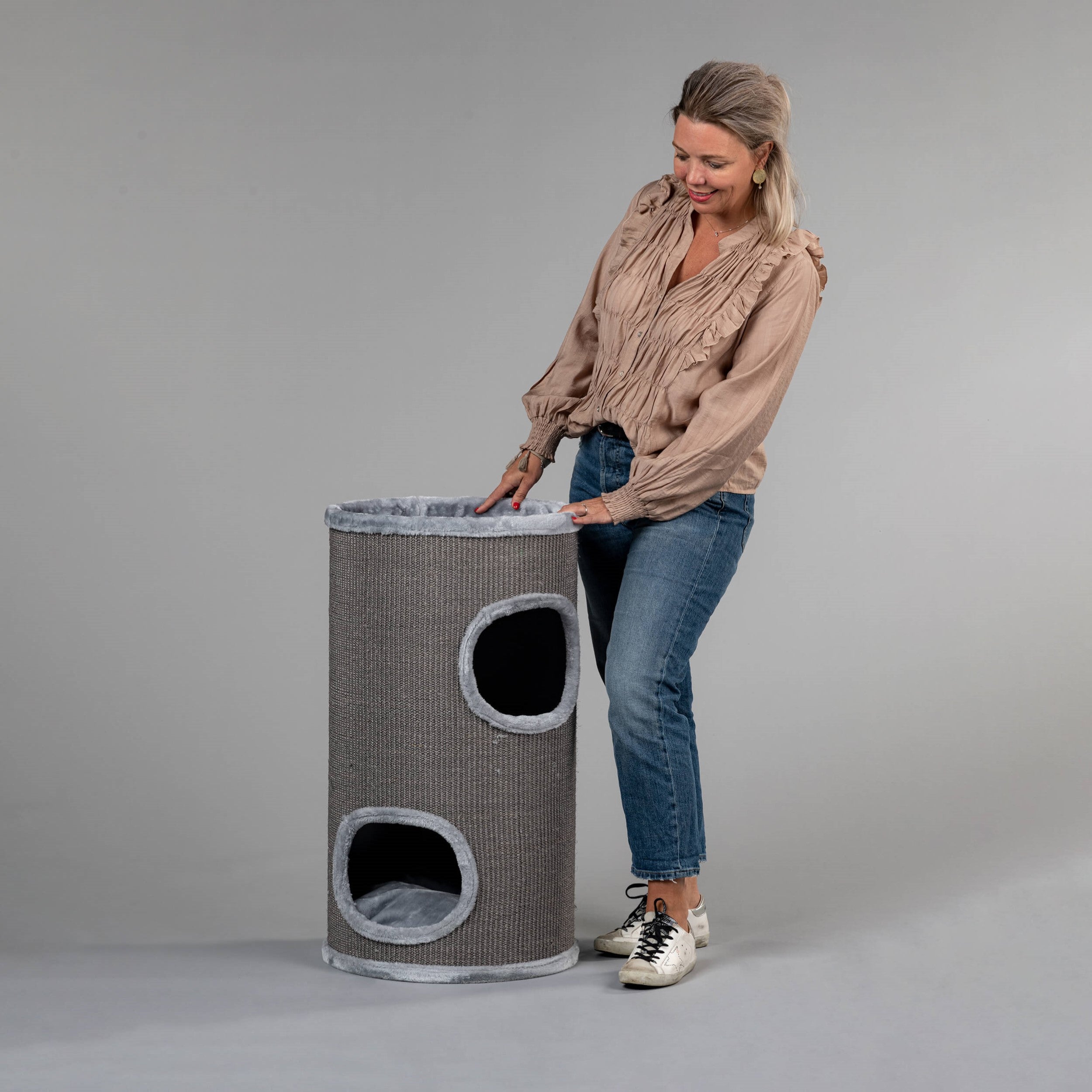 Coony 80 Light Grey - Scratching Barrel from RHR Pets for large cats